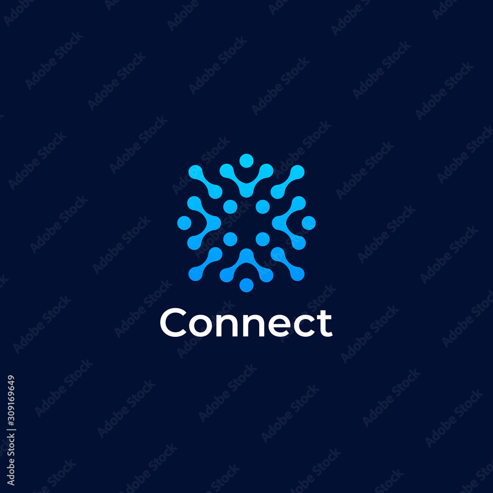 Vetor de Abstract digital connection technology logo. Letter O logotype ...