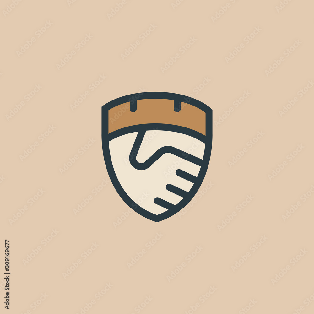 Abstract handshake business logo, vector logo. Two hands make a deal ...