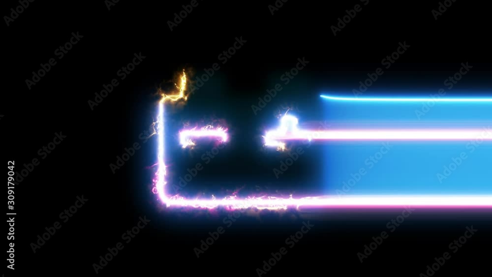 Car battery symbol reveal. Blue, yellow, pink colors smoothly shimmer ...