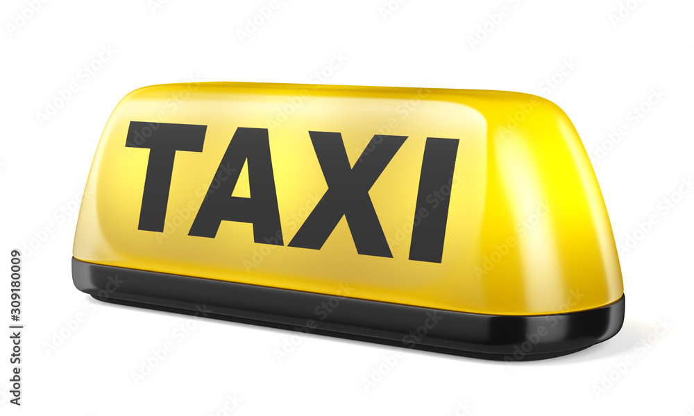 Yellow taxi sign isolated on white background Stock Illustration ...