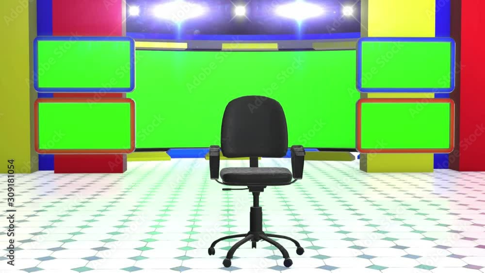 3D Virtual Studio Set Green Screen Background Stock Video | Adobe Stock