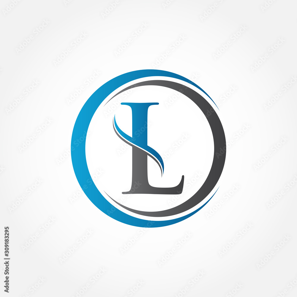 Circle Letter L Logo With Creative Modern Business Typography Vector ...