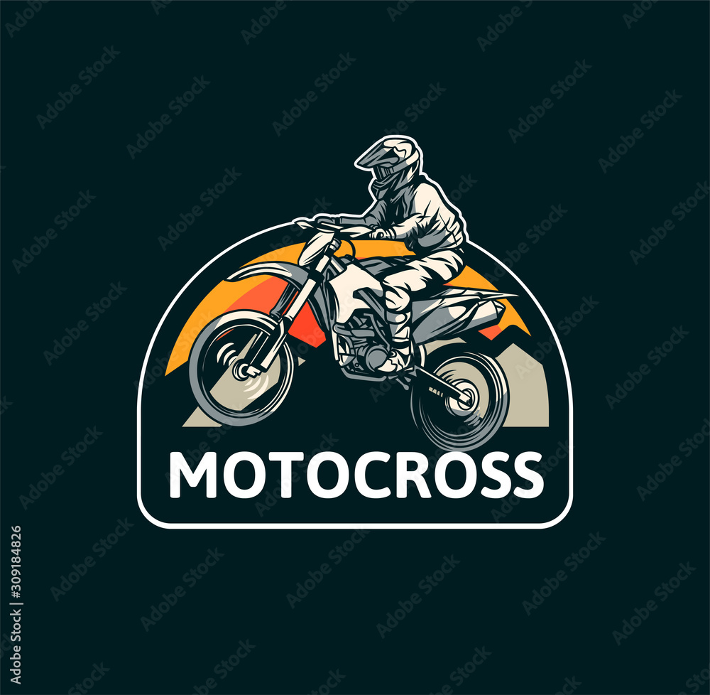 motocross badge emblem patch sign logo motocross design vector sticker ...