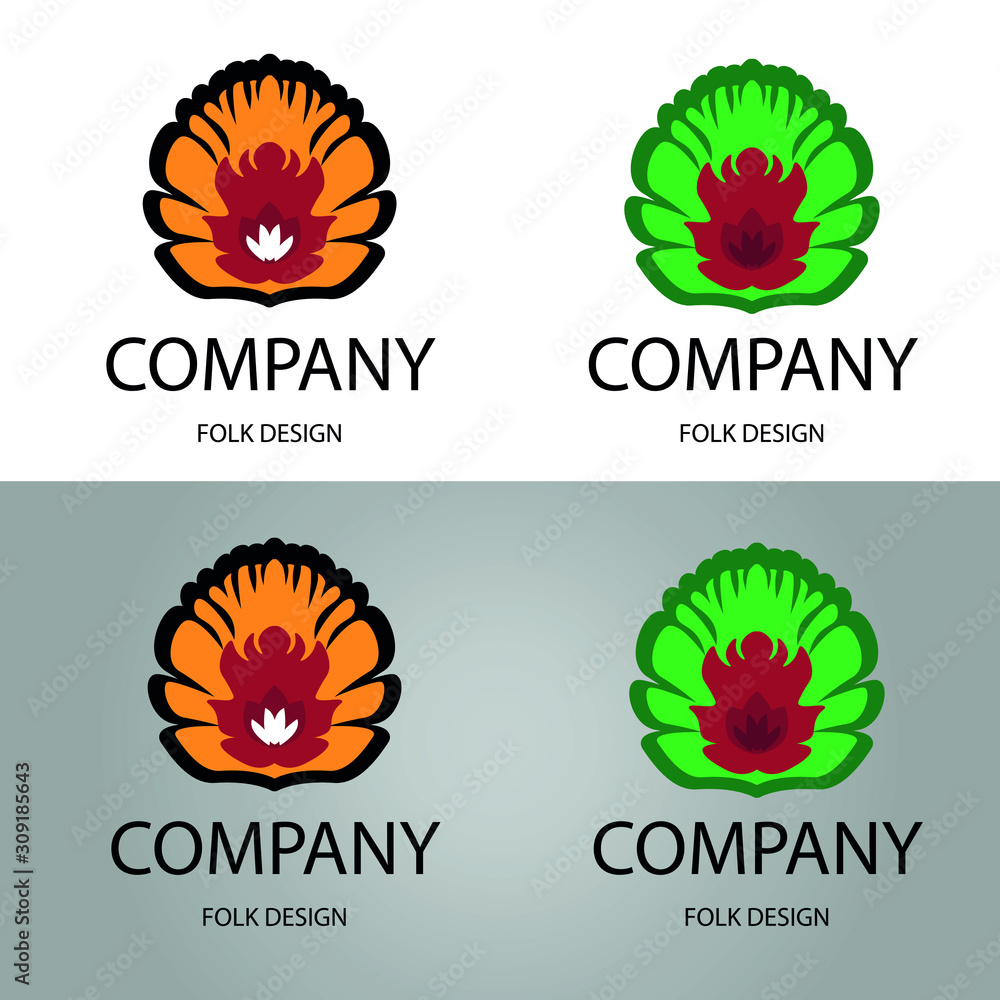 logo folk,folk design, folklor,logo folklor,logo liść, Stock Vector ...