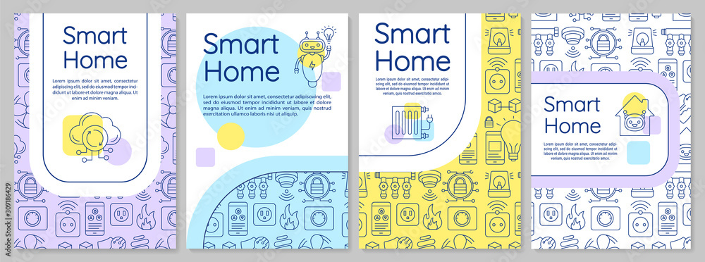 Smart home brochure template. Automated house control. Wireless ...