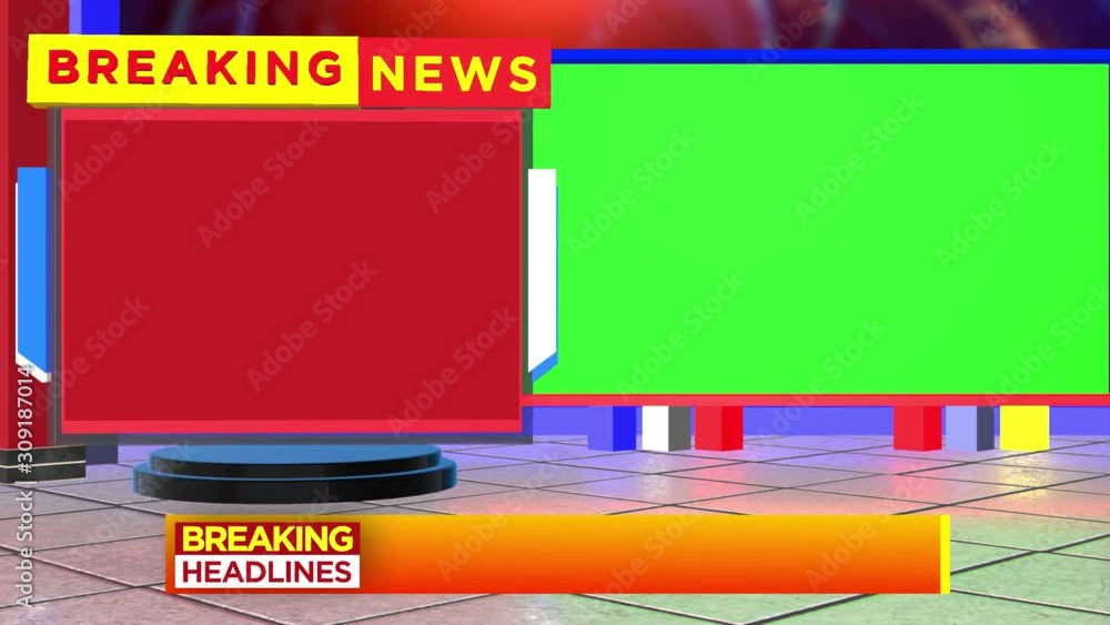 3D Virtual Studio Set Green Screen Background Stock Video | Adobe Stock