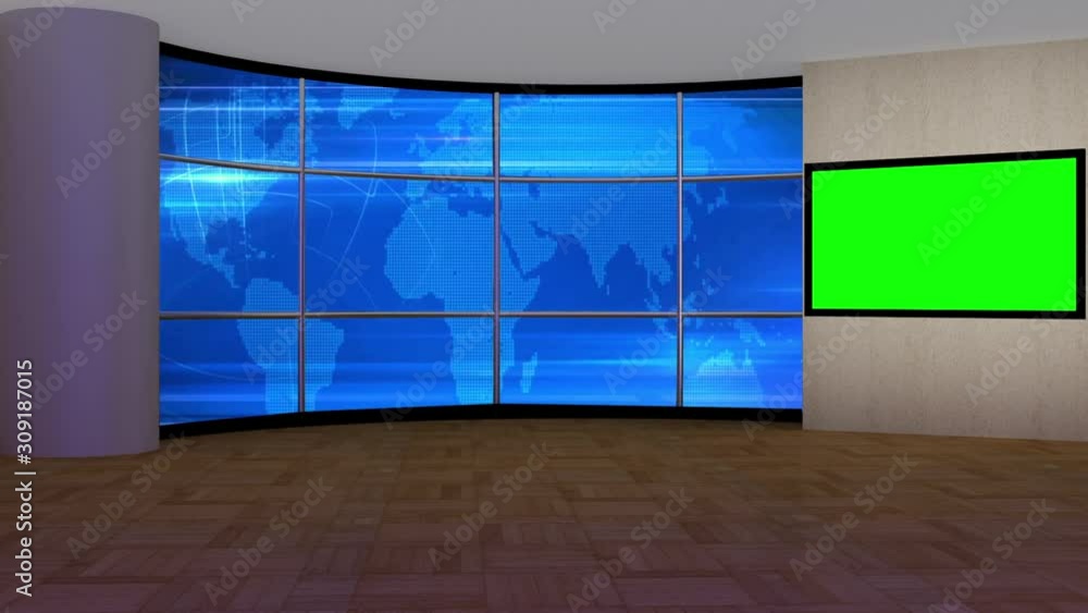 3D Virtual Studio Set Green Screen Background Stock Video | Adobe Stock