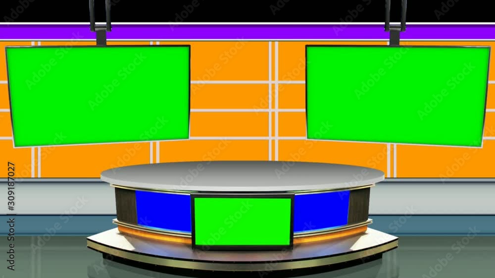 3D Virtual Studio Set Green Screen Background Stock Video | Adobe Stock