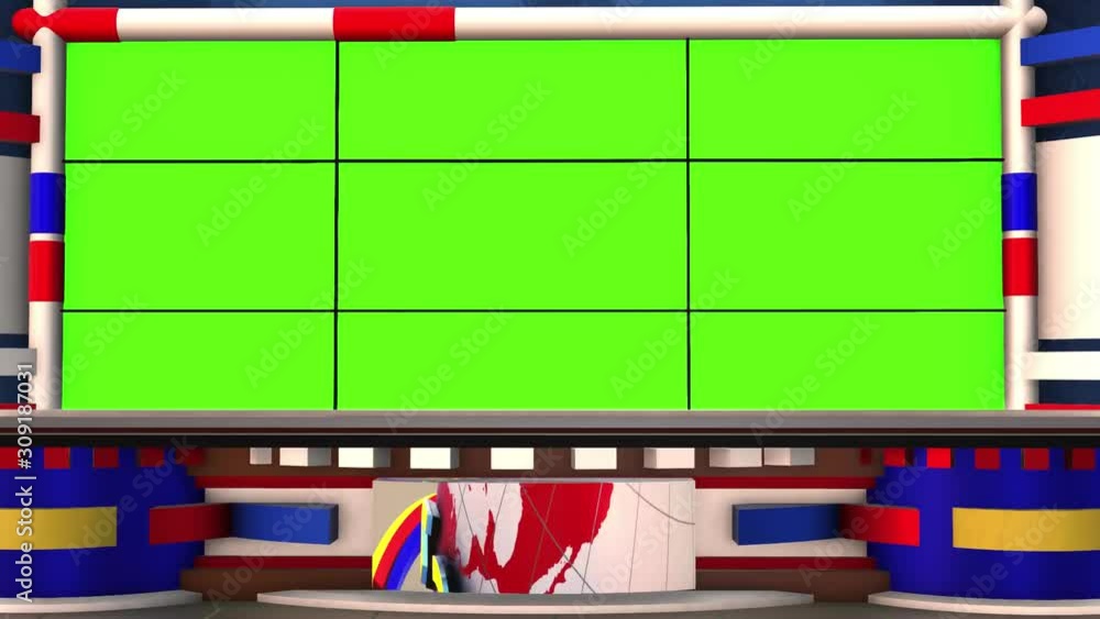 3D Virtual Studio Set Green Screen Background Stock Video | Adobe Stock