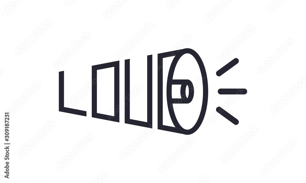 Speaker loud logo design vector on white background Stock Vector ...