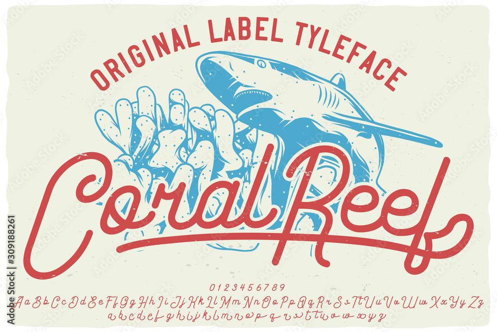 Original label script font named Corel Reef. Unique and strong typeface ...