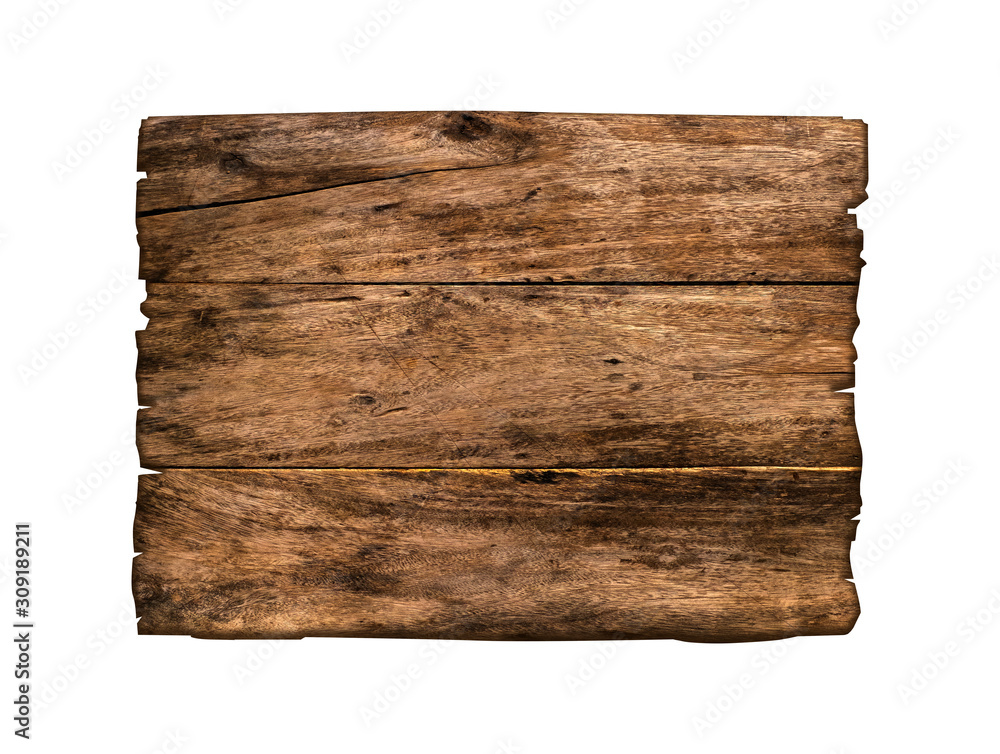 Brown wooden sign on a white background In the concept of the signpost ...