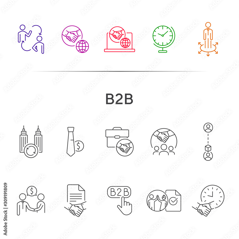 B2B icons Stock Vector | Adobe Stock