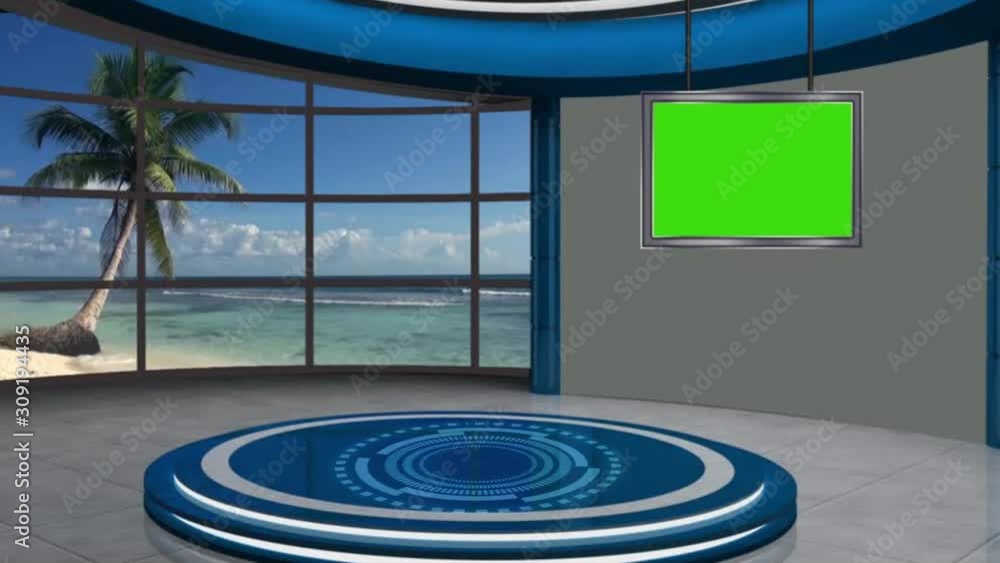 3D Virtual Studio Set Green Screen Background Stock Video | Adobe Stock
