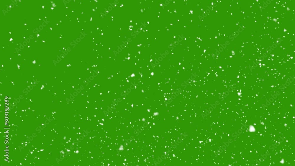 Winter Snow, Falling snow animation loop Slow motion green screen ...