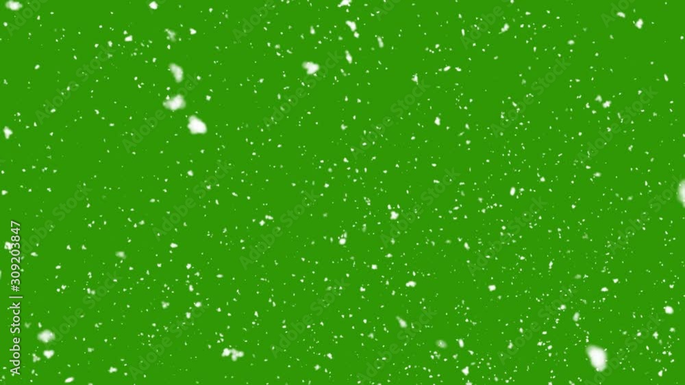Winter Snow, Falling snow animation loop Slow motion green screen ...