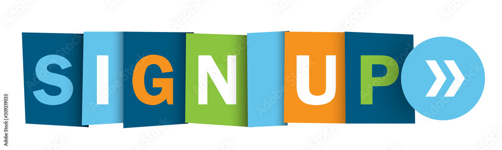 SIGN UP colorful vector typography web button Stock Vector | Adobe Stock