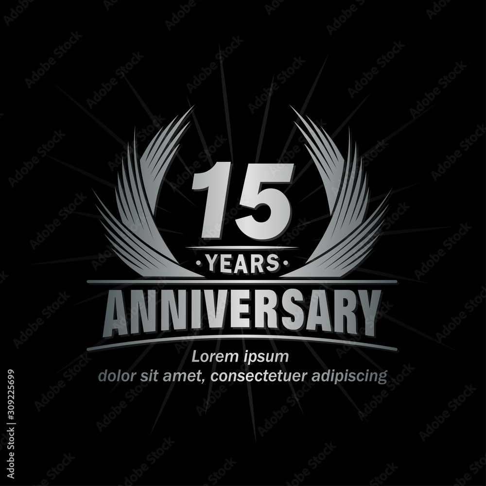 15 years logo design template. 15th anniversary vector and illustration ...