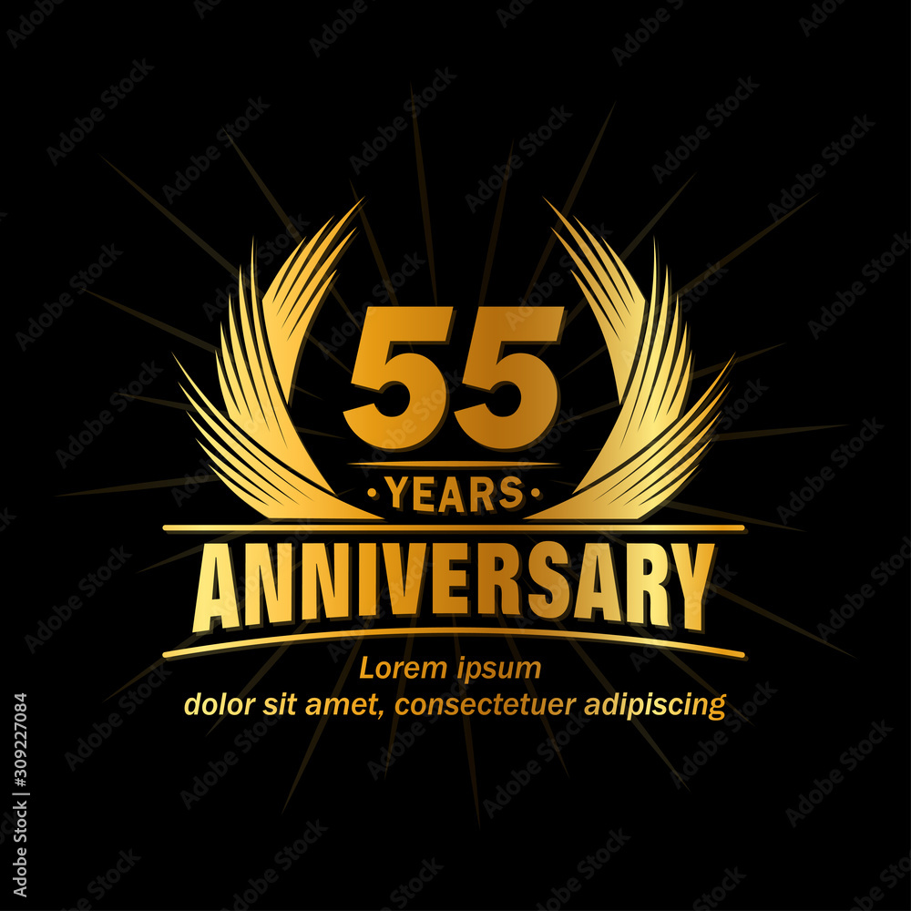 55 years logo design template. 55th anniversary vector and illustration ...