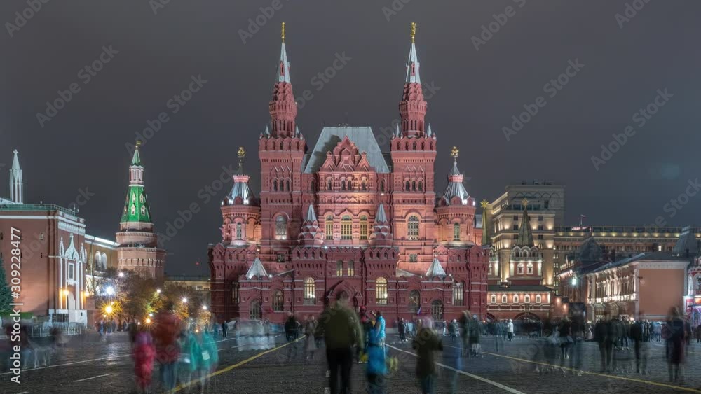 4K Timelapse Sequence of Moscow, Russia - The State Historical Museum ...