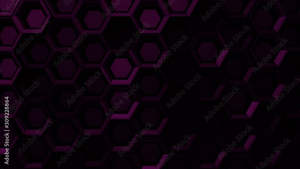 Abstract Hexagon Geometric Surface Loop 7 Dark Pink: beehive hexagonal grid pattern animation in ...