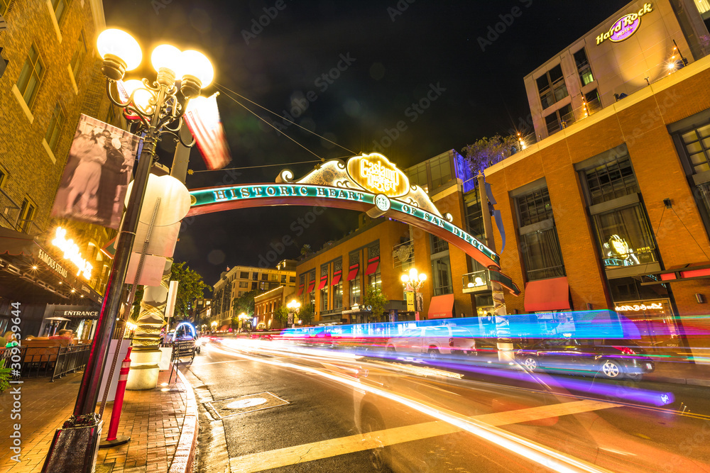 San Diego Gaslamp night Stock Photo | Adobe Stock