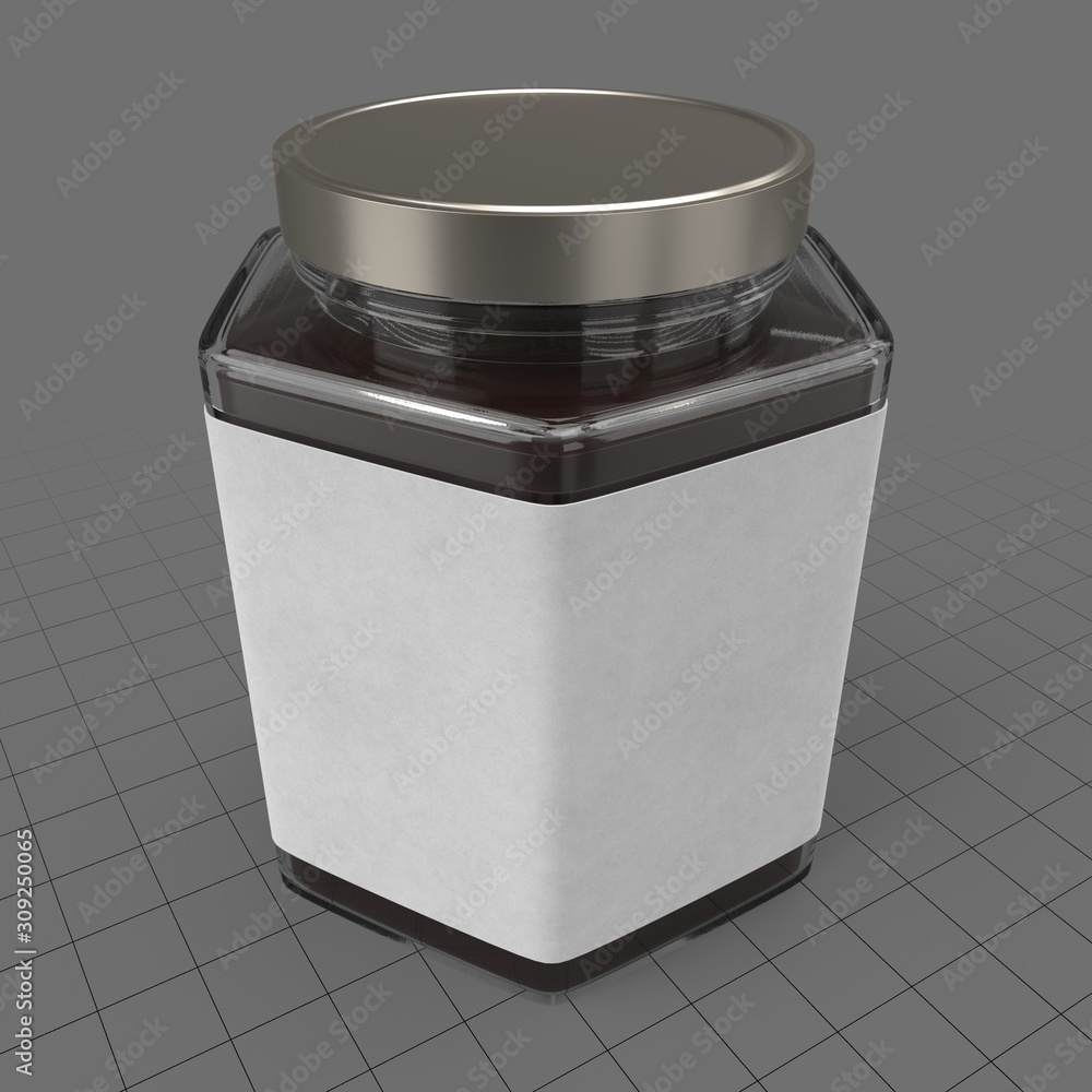 Hexagonal jam jar Stock 3D asset | Adobe Stock