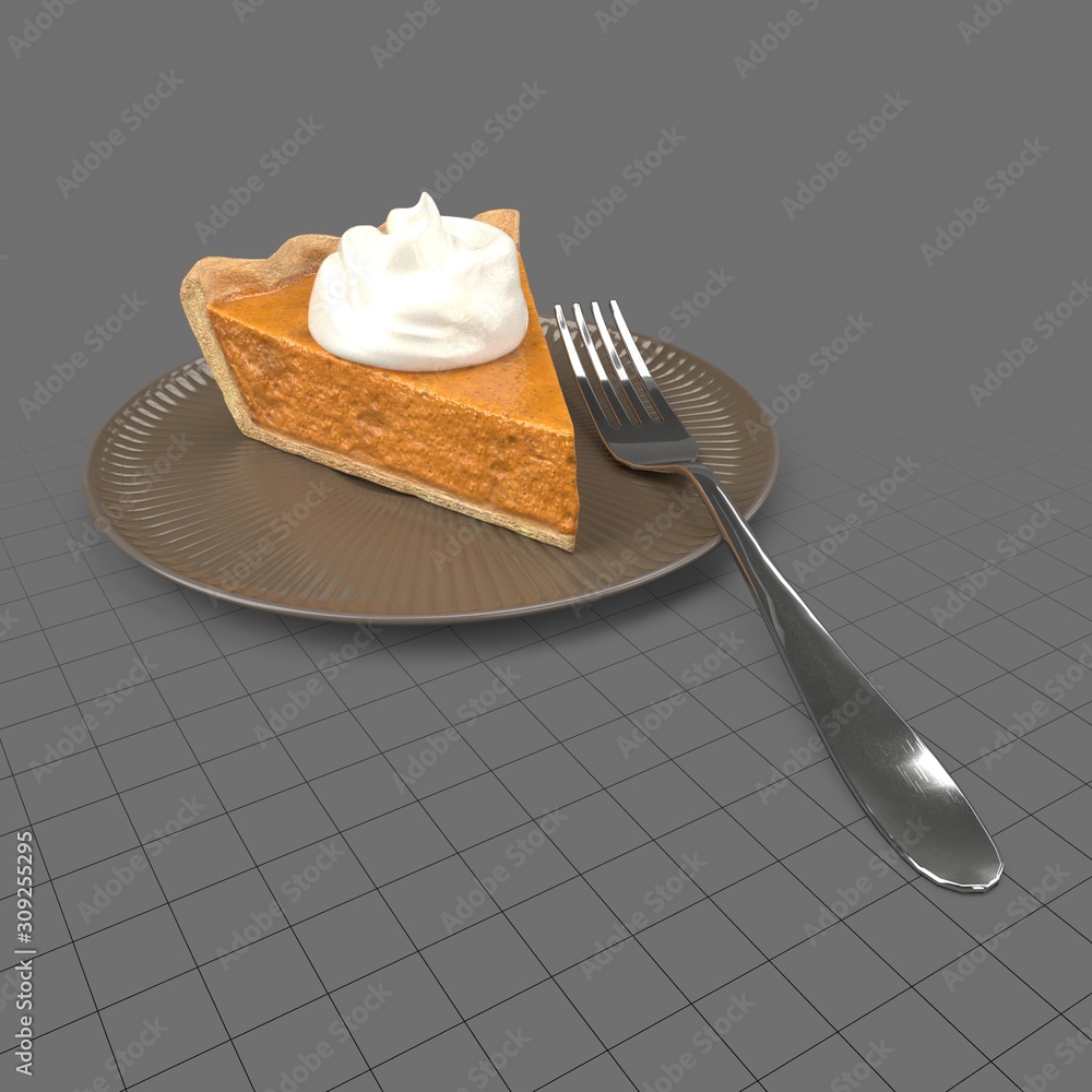 Pumpkin pie slice Stock 3D asset | Adobe Stock