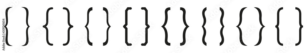 Different brackets set. Vector illustration Stock Vector | Adobe Stock