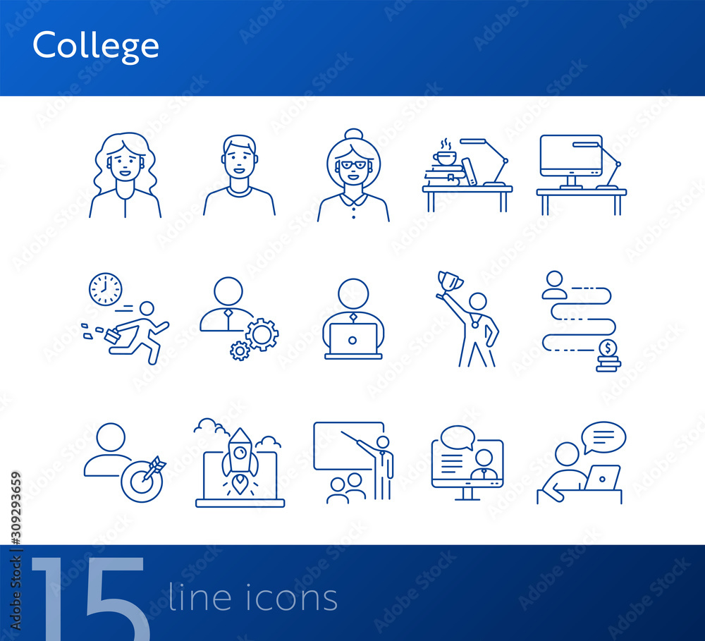 College line icon set Stock Vector | Adobe Stock