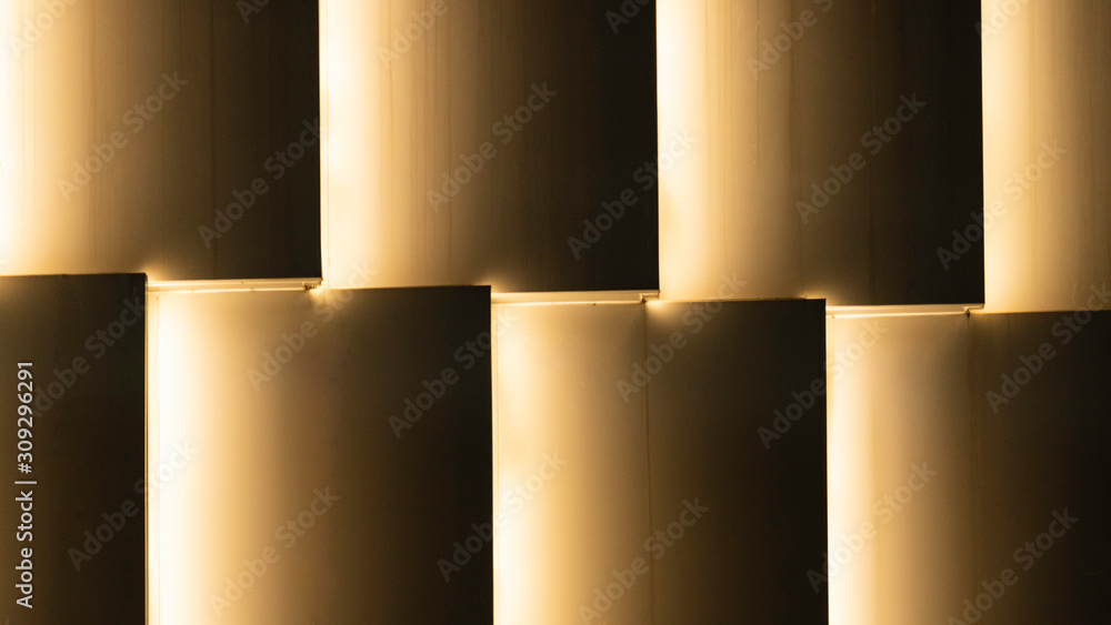 Abstract textture of building facades in the night, the electric light ...