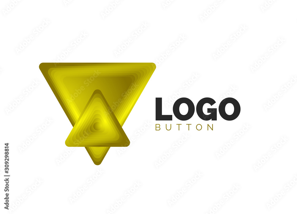 Triangle icon geometric logo template. Minimal geometrical design, 3d ...