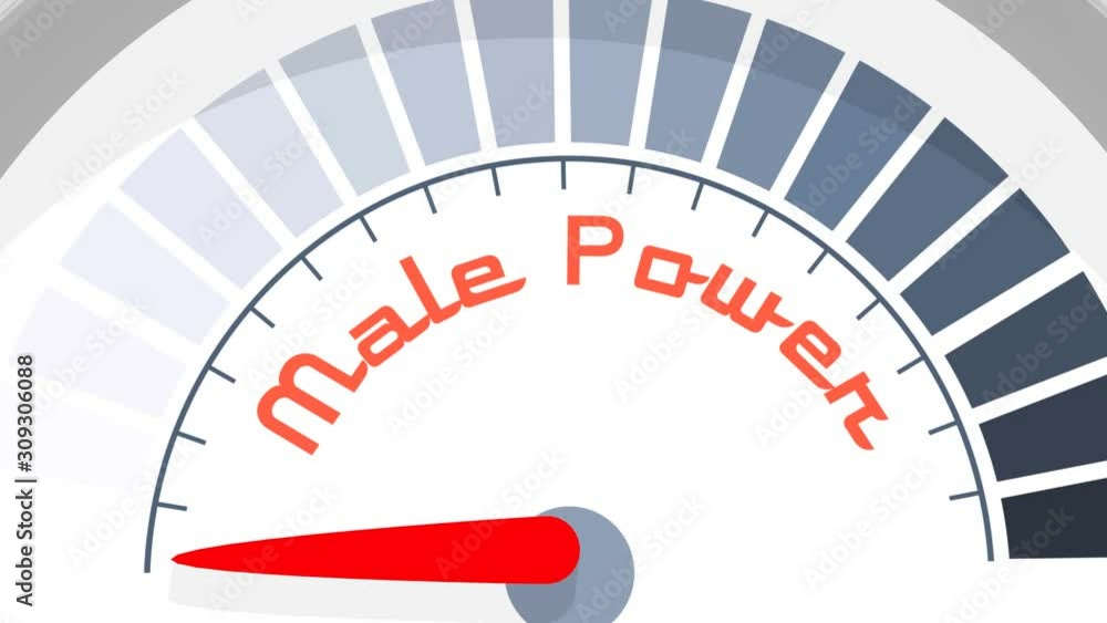 Scale with arrow. The male power level measuring device. Sign ...