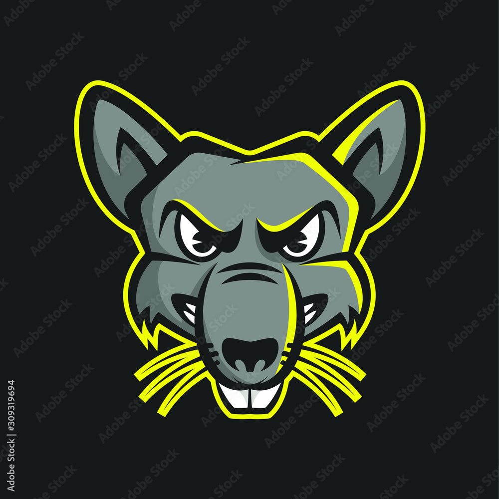 Rat Head Mascot Logo Stock Vector | Adobe Stock