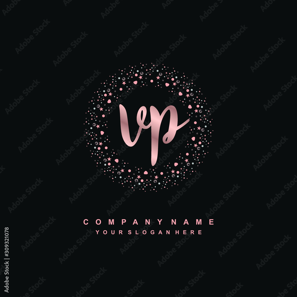 VP Beauty vector initial logo, handwriting logo of initial signature ...