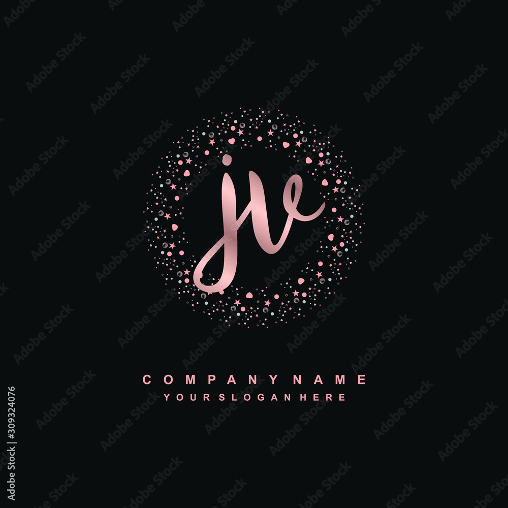 JV Beauty vector initial logo, handwriting logo of initial signature ...