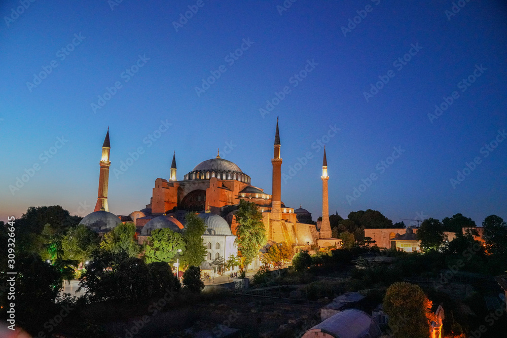 sultan ahmed mosque exterior in istanbul turkey with the blue sky, the ...