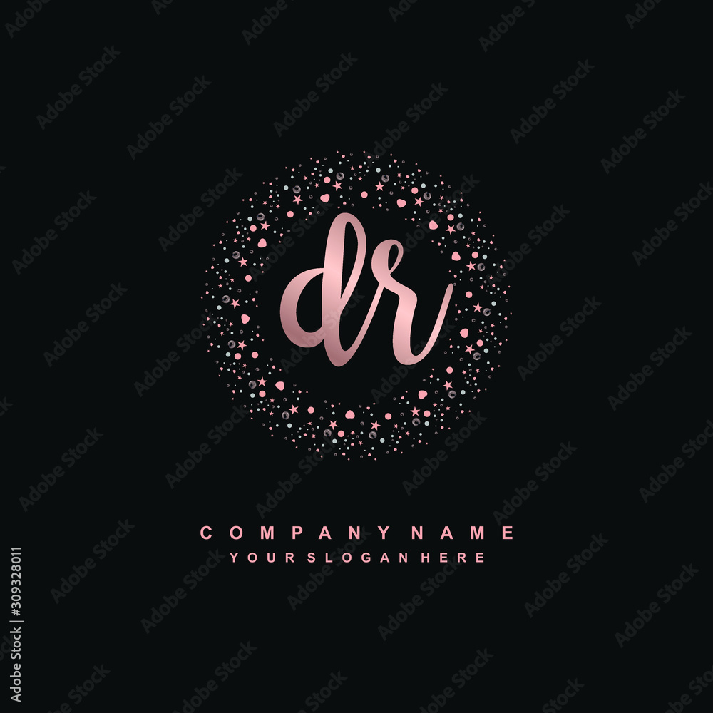 DR Beauty vector initial logo, handwriting logo of initial signature ...