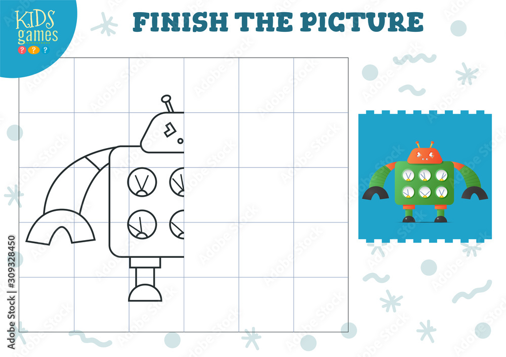 Copy and complete the picture vector blank game, illustration Stock ...