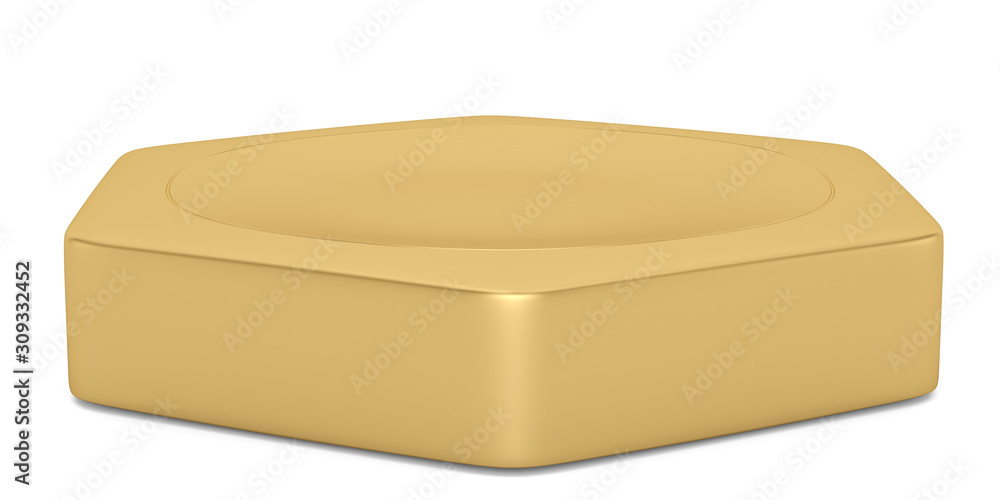 Product stand, Pedestal, Hexagon Shape Isolated on White Background ...