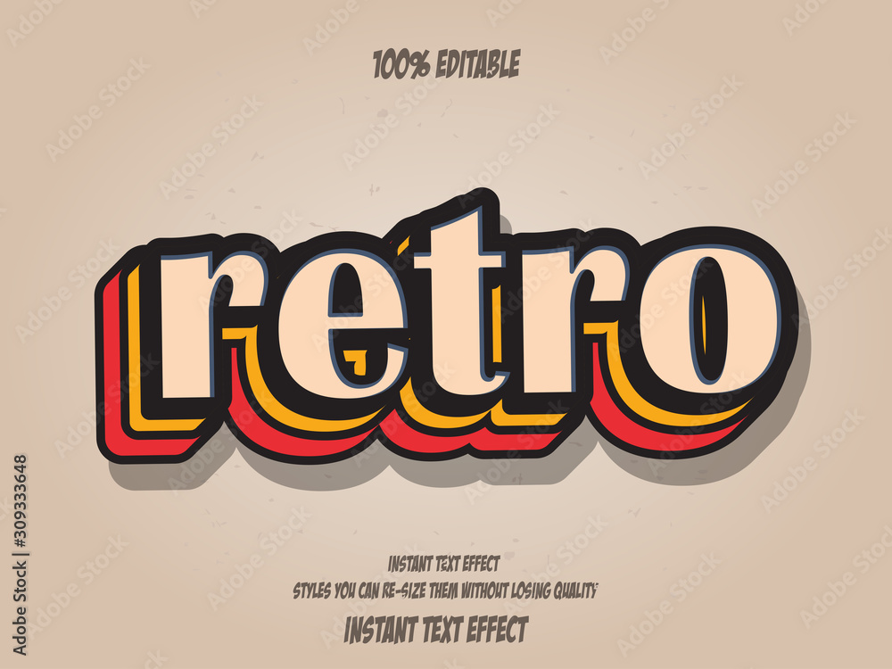 modern styled 3D trendy font effect Stock Vector | Adobe Stock