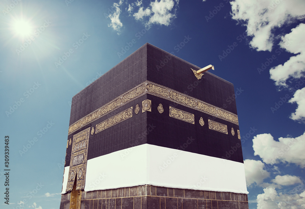 Kaaba with sky and sun Stock Photo | Adobe Stock