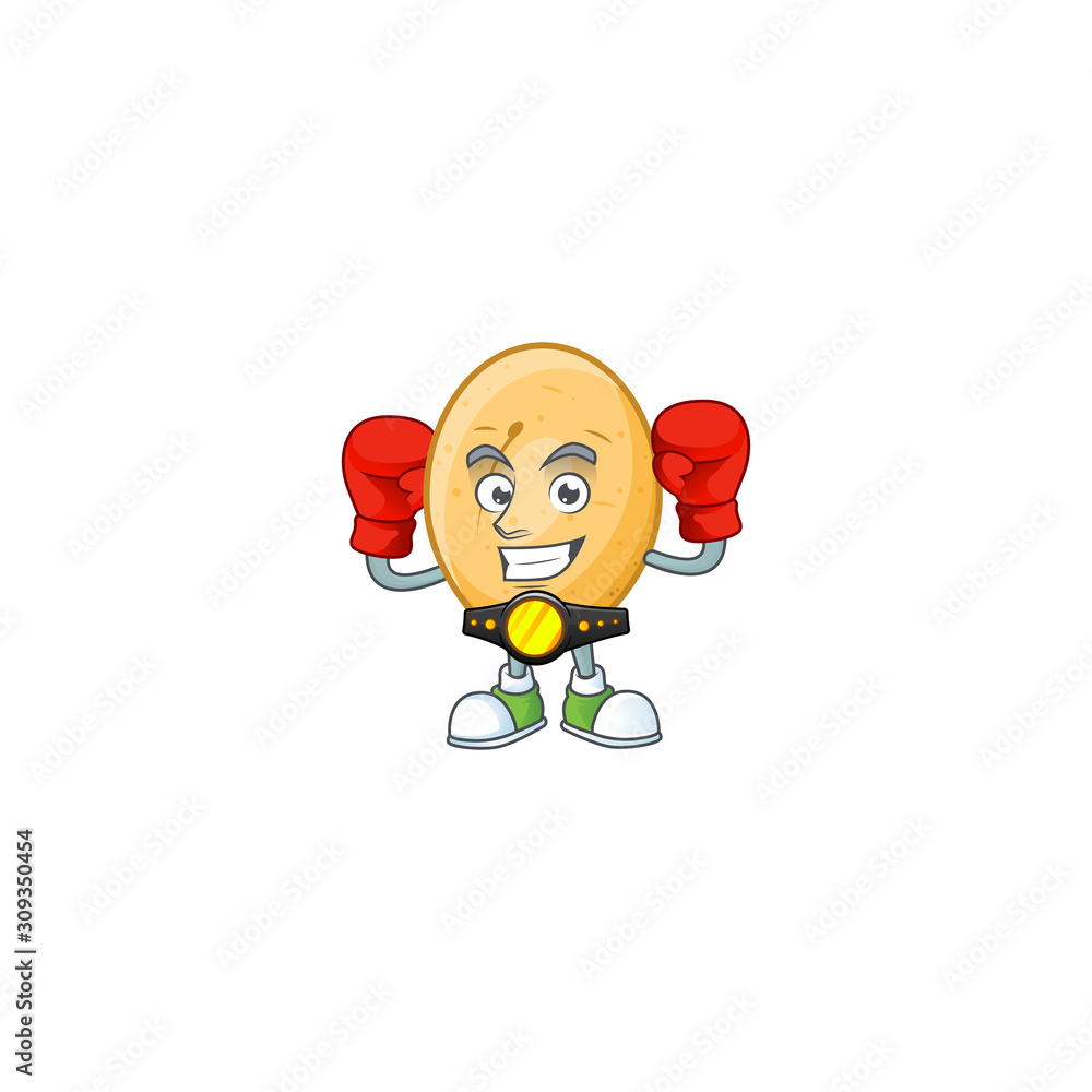 Funny Face Boxing potato cartoon character design Stock Vector | Adobe ...