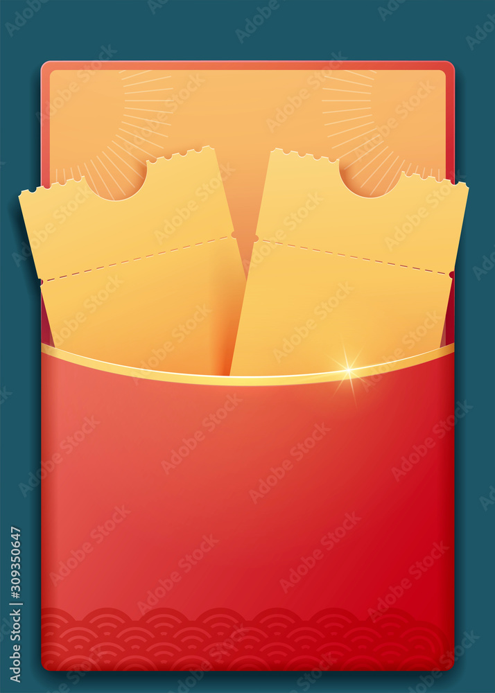Lucky draw ticket in red envelope Stock Vector | Adobe Stock