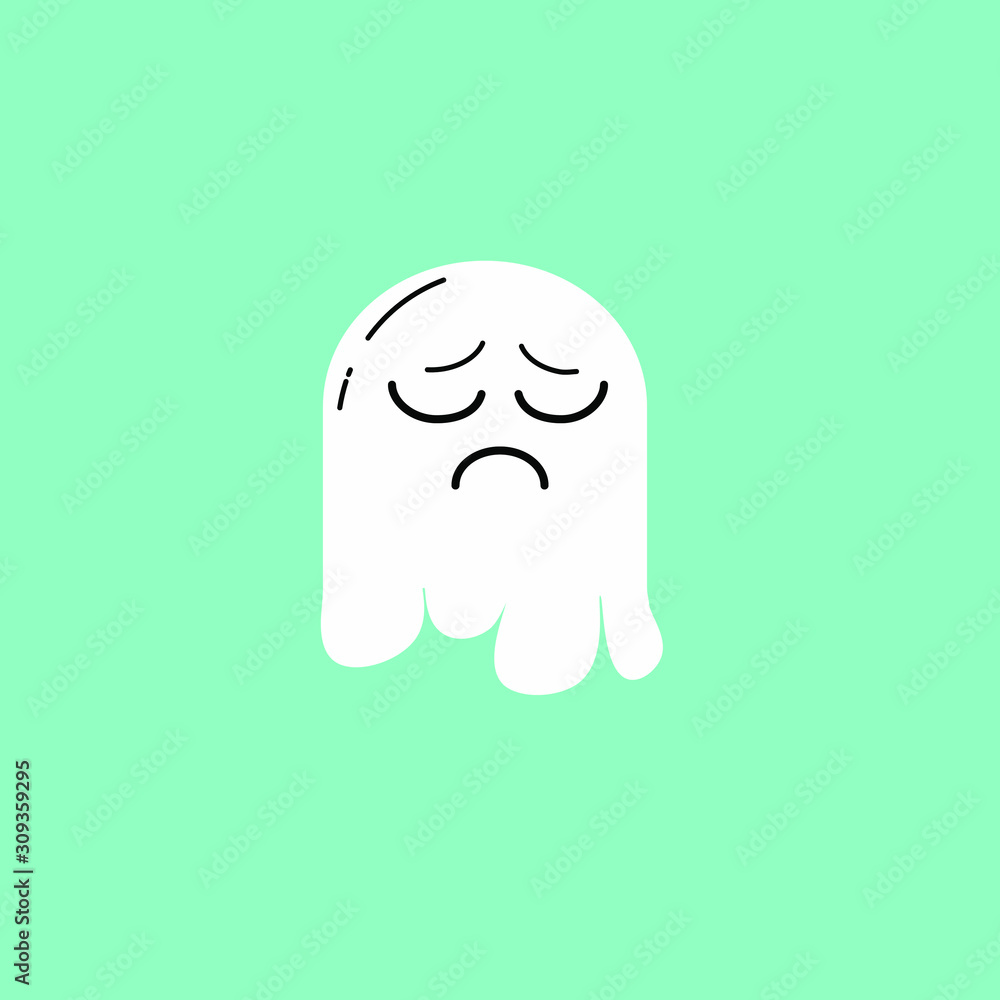 Ghost emojis with sad faces Stock Vector | Adobe Stock