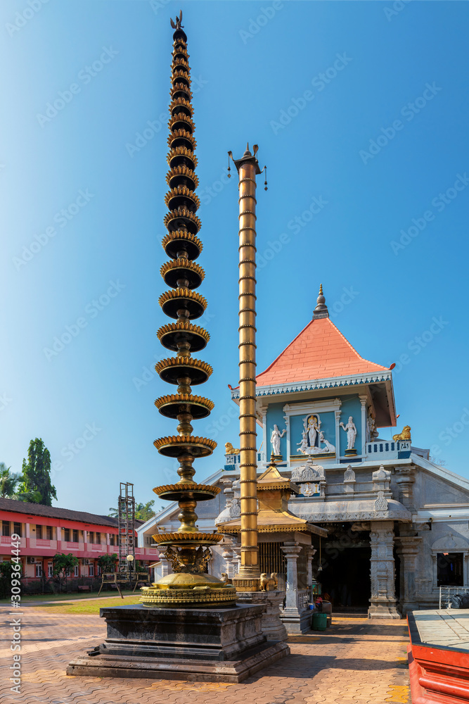 Indian Temple in GOA, India. The opulent Mahalsa temple is one of the ...