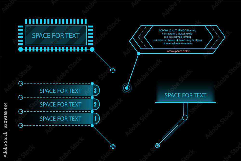 Callouts titles.Technologic information framework. Modern digital ...