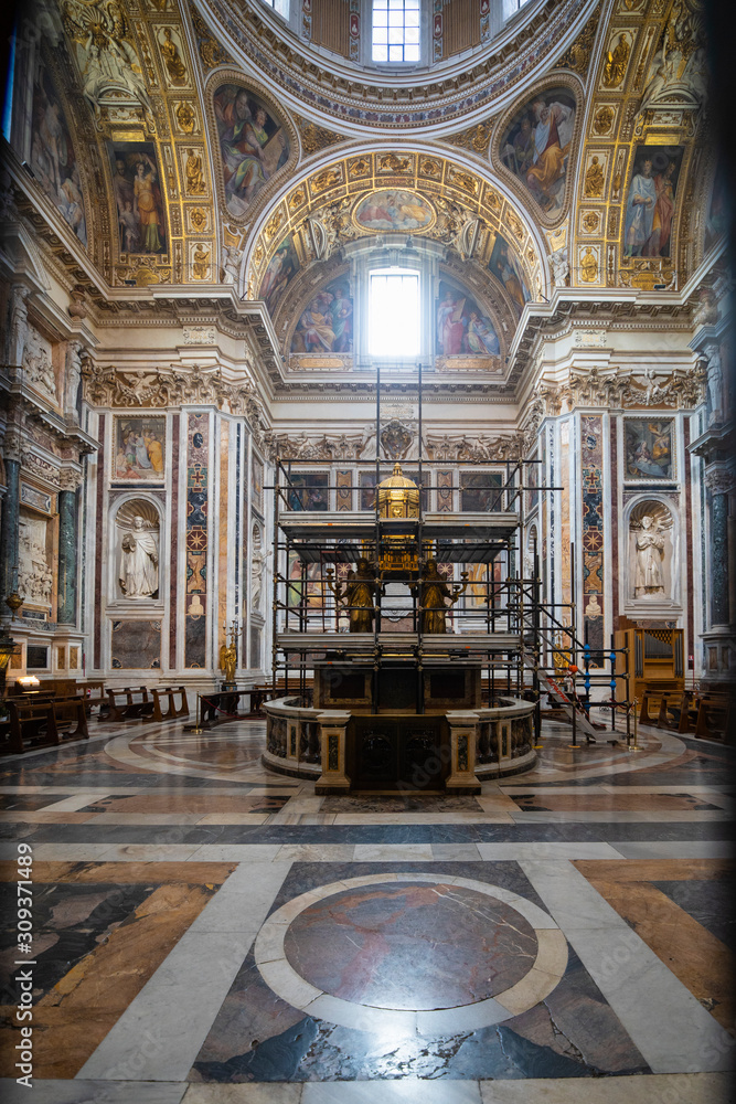 ROME - 15-November, 2019: Inside the St Peter's Basilica or San Pietro ...