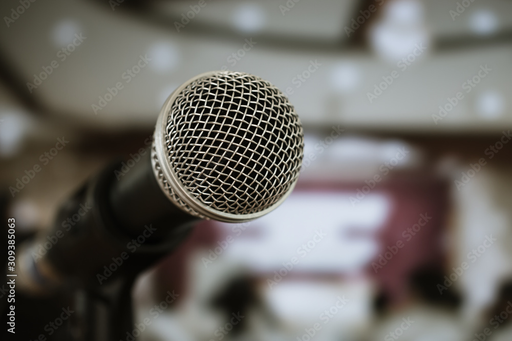 Microphones for speech or speaking in seminar Conference room, talking ...