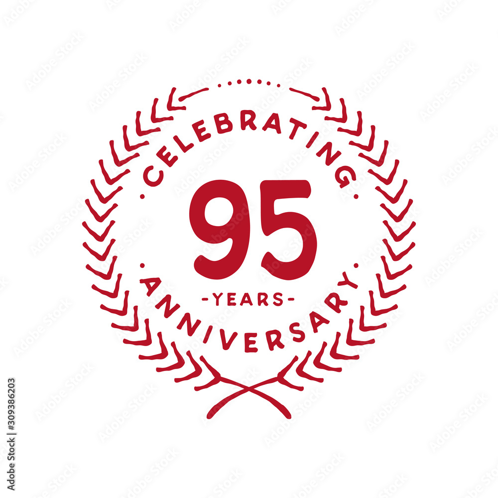 95 years design template. 95th logo. Vector and illustration. Stock ...